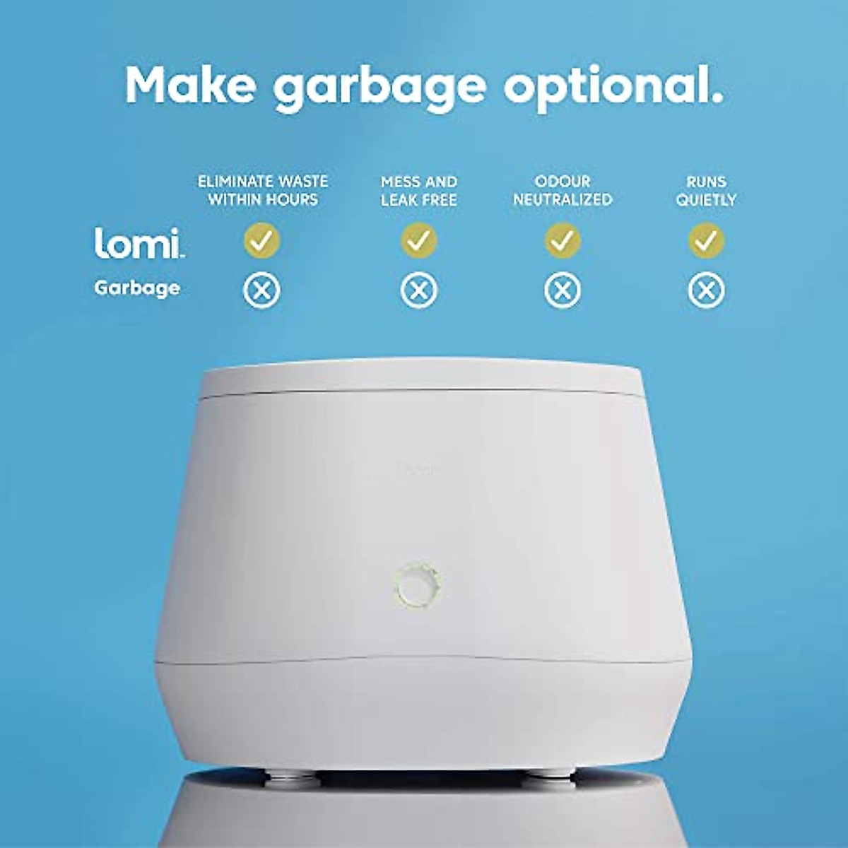 Lomi Bundle | World's First Smart Waste Electric Kitchen Composter + 90 Cycles of Lomipods | Turn Waste into Natural Fertilizer with a Single Button with Lomi, Smart Waste Electric Kitchen Composter