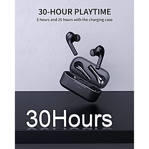 Hamlaem True Wireless Earbuds, Bluetooth Headphones with Immersive Sound, Wireless Charging Case, USB-C Quick Charge, 30-Hour Playtime, IPX8 Water Resistance, Touch Control and Noise Canceling Mics