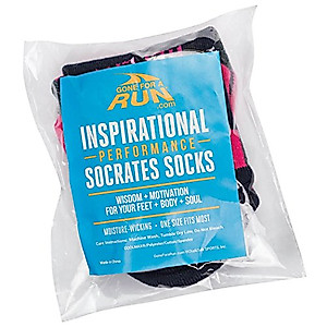 Gone For a Run Inspirational Athletic Running Socks | Women's Woven Low Cut | Inspirational Slogans | Over 25 Styles (Train Race Repeat (Pink/Navy))