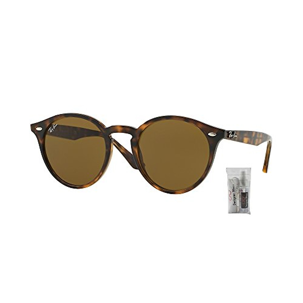 Ray-Ban RB2180 710/83 49M Shiny Dark Havana/Brown Polarized Sunglasses For Men For Women + BUNDLE with Designer iWear Care Kit