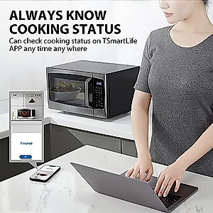 TOSHIBA ML-SEM23P(BS) Smart Countertop Microwave, Voice Control with Alexa, Free Recipes in APP, Kitchen Essentials, Mute Function & ECO Mode, 900W, 0.9 Cu Ft, With 10.6" Turntable, Black Stainless Steel