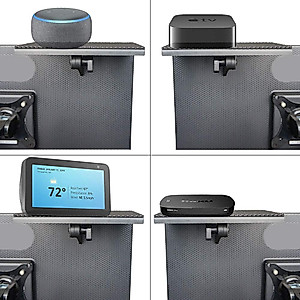 YOKEPO Platform Solid Screen Shelf Adjustable Mount Desktop PC Monitor Used to Place Cable Box Speakers Apple TV PlayStation Camera Frames Remote (Black, New 8 inch)