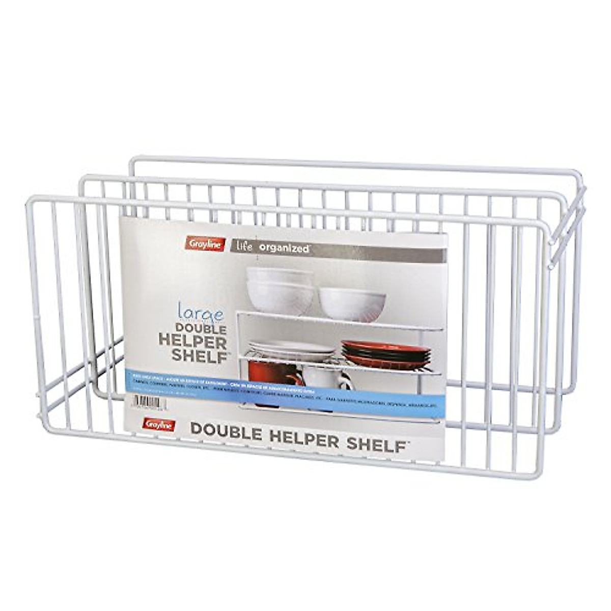 Panacea Grayline 40126, Large Two Shelf Organizer, White