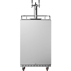 EdgeStar KC7000SSTRIP Full Size Triple Tap Tower Cooled Built-In Kegerator - Black and Stainless Steel