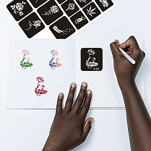 CUTELIILI Henna Tattoo Stencils Reusable for Women Girls and Kids, 200+ PCS Tattoo Templates, Airbrush Tattoo Stencil,Body Art Stencil Templates Chriatmas Gift Black