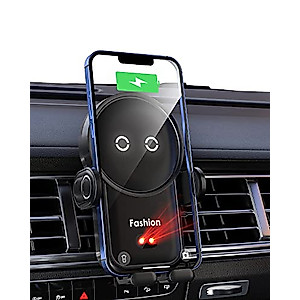 Wireless Car Charger iPhone with Vent Clip,15W Fast Charging Kharly Car Phone Charger Holder,Smart Sensor Auto-Clamping Fashion Phone Holder Mount for Car for iPhone 14 Pro/13 Samsung etc