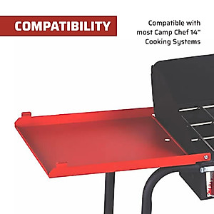 Camp Chef Folding Side Shelf Set for Two-Burner Stoves - Compatible Camp 14" Stoves - Durable Side Shelf for Prep & Storage