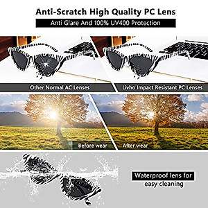 Livhò Retro Vintage Narrow Cat Eye Sunglasses for Women Clout Goggles Plastic Frame (Barbie Powder)