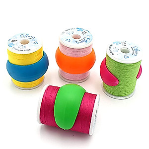 WUWEOT 100 Pack Thread Spool Savers, Spool Huggers Thread Holder Organizer for Sewing Machine and Embroidery Machine, Prevent Thread Tails from Unwinding, No Loose Ends or Thread Tails