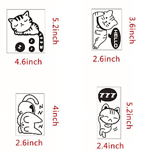 Removable Switch Sticker, 4 Pcs Cute Black Sleeping Cats Cartoon Wall Sticker, Light Switch Decor Decals, Family DIY Decor Art Car Stickers Home Decor Wall Art for Kids Living Room Office Decoration