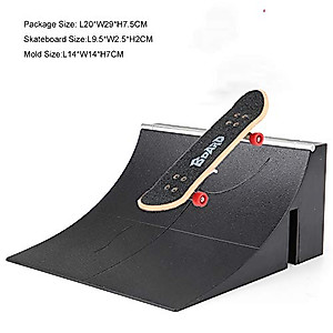 SILICPS Finger Skateboard Park with Stair&Handrails, Mini Skate Park Kit Ramp with Tools for Fingerboards Ultimate Parks Training Props Interactive Tabletop Freestyle Skate Game