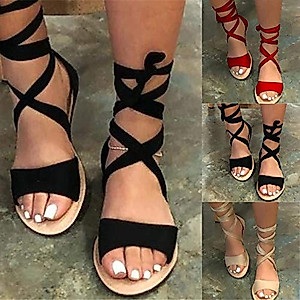 Masbird Sandals for Women Summer Casual Espadrille Flat Slide Sandals Open Toe Low Heel Sandals Black
