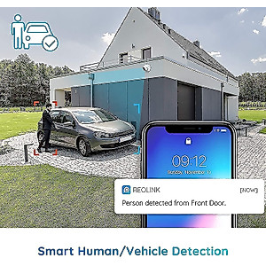 REOLINK 4K PoE Outdoor Security Camera, 3X Optical Zoom, Human/Vehicle Detection, Smart Alerts and Playback,Time Lapse,Work with Google Assistant, 24/7 Audio Recording, RLC-820A Bundle with RLC-822A