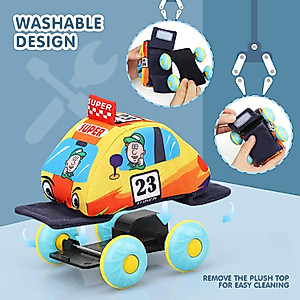 TOY Life Soft Pull Back Cars for Toddlers - Pull Back Vehicles Soft Baby Toys - Kids Car Toys 4 Pack with Soft Plush Toy Texture Baby Car Toys - Gift for Any Occasion Cars for Toddlers 1-3 Year Old