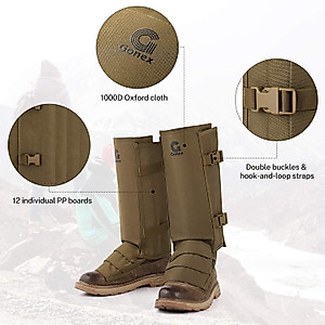 Gonex Snake Gaiters, Waterproof Snake Guards, Snake Bite Protection for Lower Legs, Snake Proof Gaiters Fit for Men & Women, Adjustable Size, Pack of 1