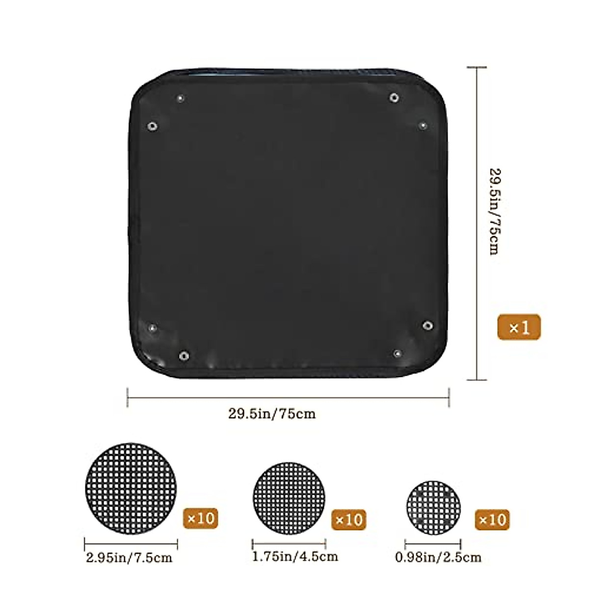 SMFANLIN 29.5"x29.5" Foldable Plant Repotting Mat for Gardening, Thicken Oxford Indoor Succulent Transplanting Potting Tarp Mat with Garden Tools and 30 Mesh Pads - Waterproof & Anti Dirty (Black)