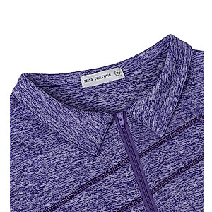 MISS FORTUNE Womens Plus Size Gym Shirts Running Golf Tops Workout Shirts, Quick Dry Sport Tops Short Sleeve Purple 2XL