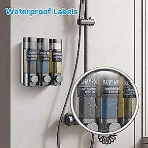 Shampoo and Conditioner Dispenser,GlintGath Shower Dispenser 3 Chamber No Drill Shampoo Dispenser for Shower Wall Mounted Shower Soap Dispenser for Bathroom Hotel,3 * 300ML,Gun Gray