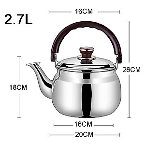 XENITE Classic Kettle Stove Top Whistling Kettle Whistling Kettle Large Capacity Anti-Scalding Handle Thick Stainless Steel Suitable for Various Stoves Camping Kettle Teapots