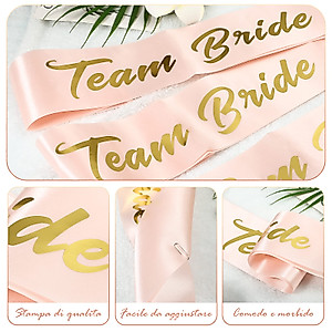 Fontien Bride to Be Bachelorette Party Supplies, 16pcs Bachelorette Party Decorations Kit Bride to Be Sash Veil Tiara Tattoos for Bridal Shower Wedding Decorations, Rose Gold