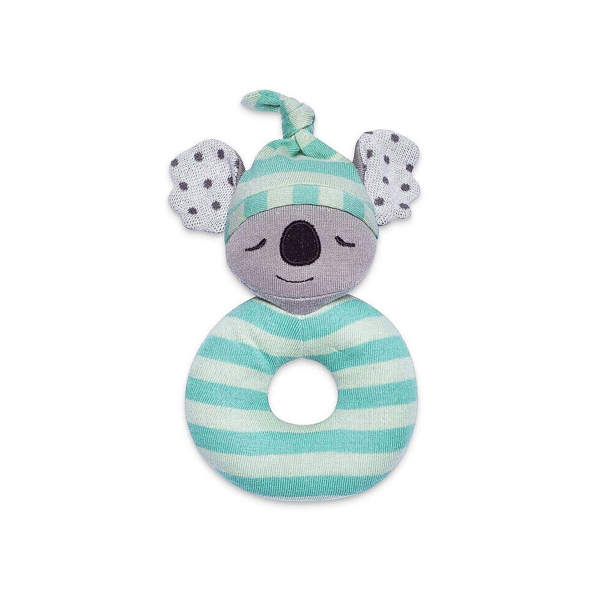 Apple Park Organic Farm Buddies - Kozy Koala Teething Rattle, Baby Toy for Infants - Hypoallergenic, 100% Organic Cotton