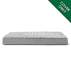 Furhaven Replacement Dog Bed Cover Ultra Plush Faux Fur & Suede Mattress, Machine Washable - Gray, Jumbo (X-Large)