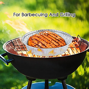 Non-Stick Round Disposable Air Fryer Aluminum Foil Liners 50PCS, Oil-Proof Aluminum Foil Tin Box Also for Steamer Basket Instant Pot Oven & Grill (6 Inch)