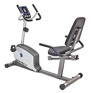 Marcy Recumbent Exercise Bike with Adjustable Seat and 8 Resistance Levels, 300 Pound Capacity NS-1201R