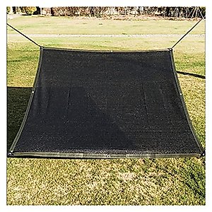 WYYZH Outdoor Patio Sun Shade Sail Gazebo Shade Net Encryption Thickened Rectangle Garden Sunshade Net Anti-UV Sun Shelter Awning (Color : Black, Size : 5x6m)