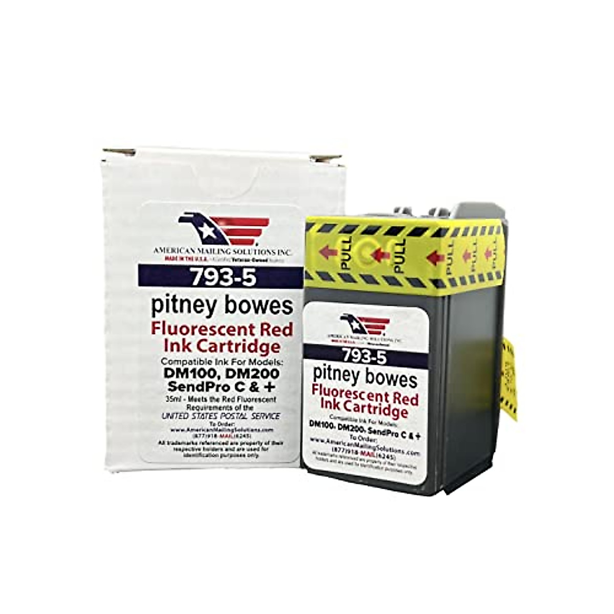 2-Pack Pitney Bowes Compatible 793-5 Red Ink Cartridge