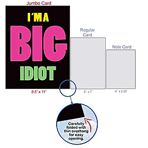NobleWorks - Jumbo I'm Sorry Greeting Card (8.5 x 11 Inch) - Funny Apology Message - Big Idiot J3946SRG