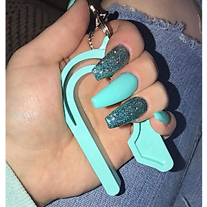 The Car Seat Key - Original Car Seat Key Chain Buckle Release Tool - Easy Unbuckle Opener Aid for Nails, Parents, Grandparents & Older Children by NAMRA Made in USA (Teal)