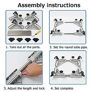 Multi-Functional Furniture Dolly Roller Base Adjustable Movable Base Refrigerator Stand for Washing Machine Refrigerator and Dryer (4 feet 8wheels)