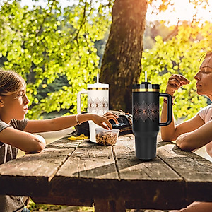 QXV 30 oz Tumbler with Handle and Straw Lid Insulated Reusable Stainless Steel Water Bottle Travel Mug Iced Coffee Cup Travel Mug for Hot and Cold Beverages, BPA-Free, 100% Leakproof Bottle