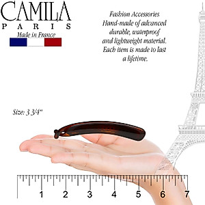 Camila Paris NV133 French Hair Banana Clincher Clip, Classic Girls Updo Flexible Ponytail Holder, Non Slip Interlocking Banana Comb, Fashion Durable Styling Hair Accessories for Women, Made in France