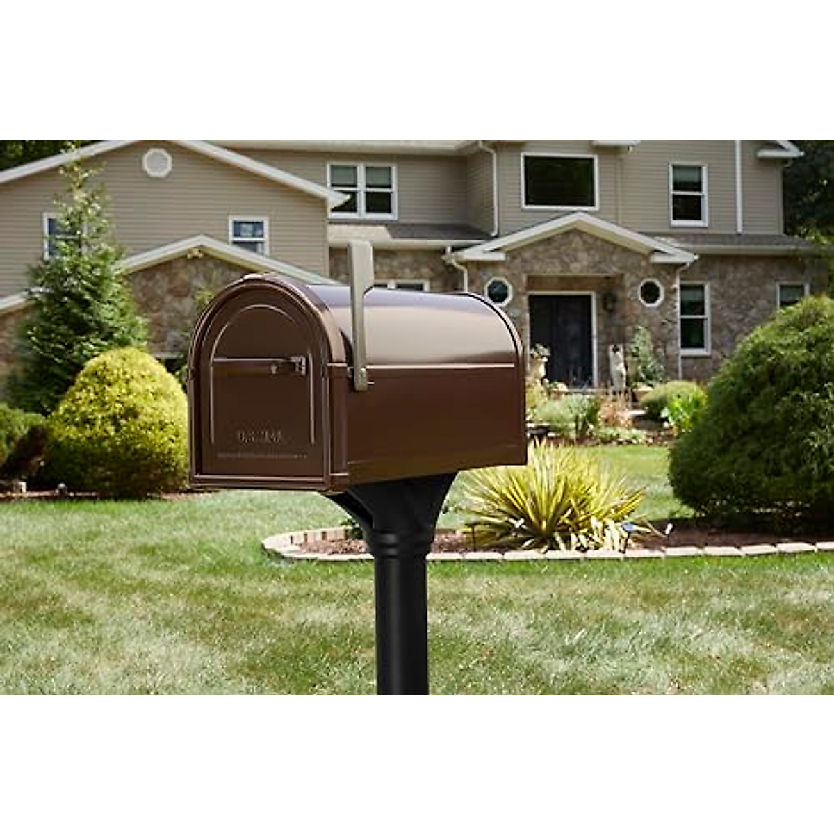 Architectural Mailboxes Hillsborough Galvanized Steel Post Mount Mailbox, Compatibility Code J, 5593C-CG-10, Copper, Large Capacity