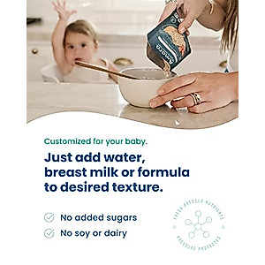 Amara Organic Baby Food - Stage 2 - Oats & Berries - Baby Cereal to Mix With Breastmilk, Water or Baby Formula - Shelf Stable Baby Food Pouches Made from Organic Fruit and Veggies - 10 Pouches, 3.5oz Per Serving