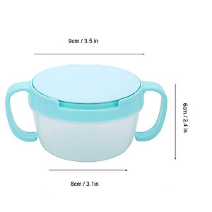 SALALIS PP Snack Cups for Toddlers, Kids Snack Containers Baby Treat Holders with Handle Dust Proof Lid for Children Baby Toddlers(Lake Blue)