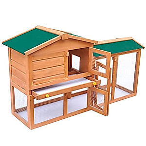 vidaXL 55" Deluxe Wooden Chicken Coop Hen House Rabbit Wood Hutch Poultry Cage Habitat