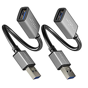 KabelDirekt – USB A 3.0 Extension Cable – 6 inches x2 – (Connect USB A to Socket USB A, Suitable for All USB A Ports, Black, Space Gray) – Pro Series