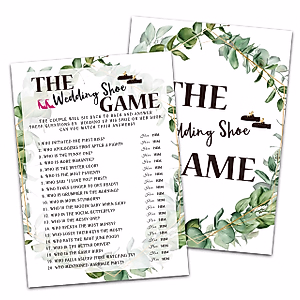 Bridal Shower Game Cards, Wedding Shoe Game, Tropical Jungle Theme Engagement Party Cards For Wedding, Set of 30 Cards(Leaf004)