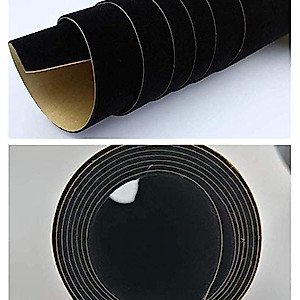 Self Adhesive Velvet Flocking Liner for Jewelry Drawer Craft Fabric Peel Stick15.8" x 158" (Black)