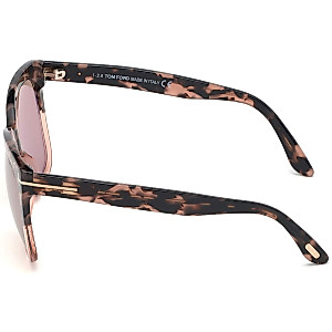 Tom Ford Womens Amarra Tortoise Non-Polarized Rectangle Sunglasses Pink 55mm