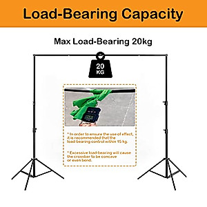 Photo Backdrop Stand Kit, Backdrop Stand for Parties 6.5x10ft Adjustable Studio Photo & Video Support System Background Support Stand with Sandbag for Photography, Birthday, Portrait, Wedding