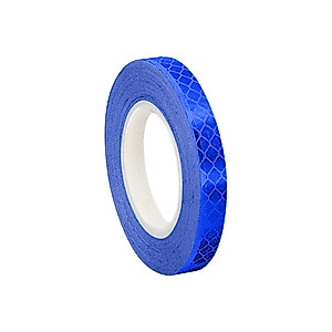 3M - 1/2-5-3435 3435 Blue Micro Prismatic Sheeting Reflective Tape, 0.5" x 5 yd (1 Roll)
