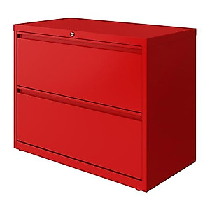 Hirsh 36-in Wide HL10000 Series 2 Drawer Metal Lateral File Cabinet Lava Red