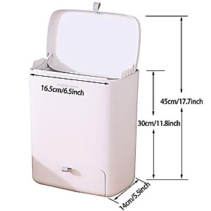 Kitchen Hanging Trash Can with Lid for Under Sink/Cupboard/Bathroom/Bedroom/Office/Camping,Small Wall-Mounted Indoor Kitchen Trash Bin,2.4 Gallon Kitchen Compost Bin