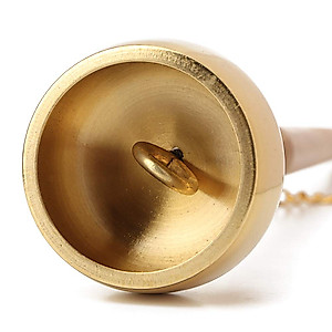 Tibetan Hand Bell，Meditation & Prayer Bells Buddhism Wooden Handle Brass Hand Bell Meditation Singing Bell Singing Scripture Implement Buddhist Supplies