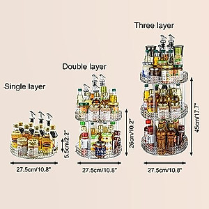 Lazy Susan Turntable Organizer, Rotating Spice Rack, Rotates 360 Degrees, for Vanity, Skincare Organizers Perfume Organizer, Spice Rack Organizer (Color : White, Size : 2 layer)