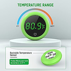LED Aquarium Thermometer, PAIZOO 5S Refresh Speed Touch Screen Fish Tank Accurate Temperature Sensor, Wide Range of Displayed, Energy-Saving & Stick-on Thermometer for Aquariums, Glass Containers